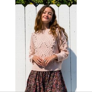 Wild Luxe | Sweaters | Light Pink Knit Diamond Pom Pom Sweater | Poshmark